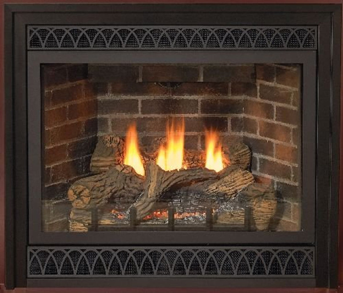 Empire Tahoe Deluxe 36" Direct-Vent NG Millivolt Fireplace with Aged B ...